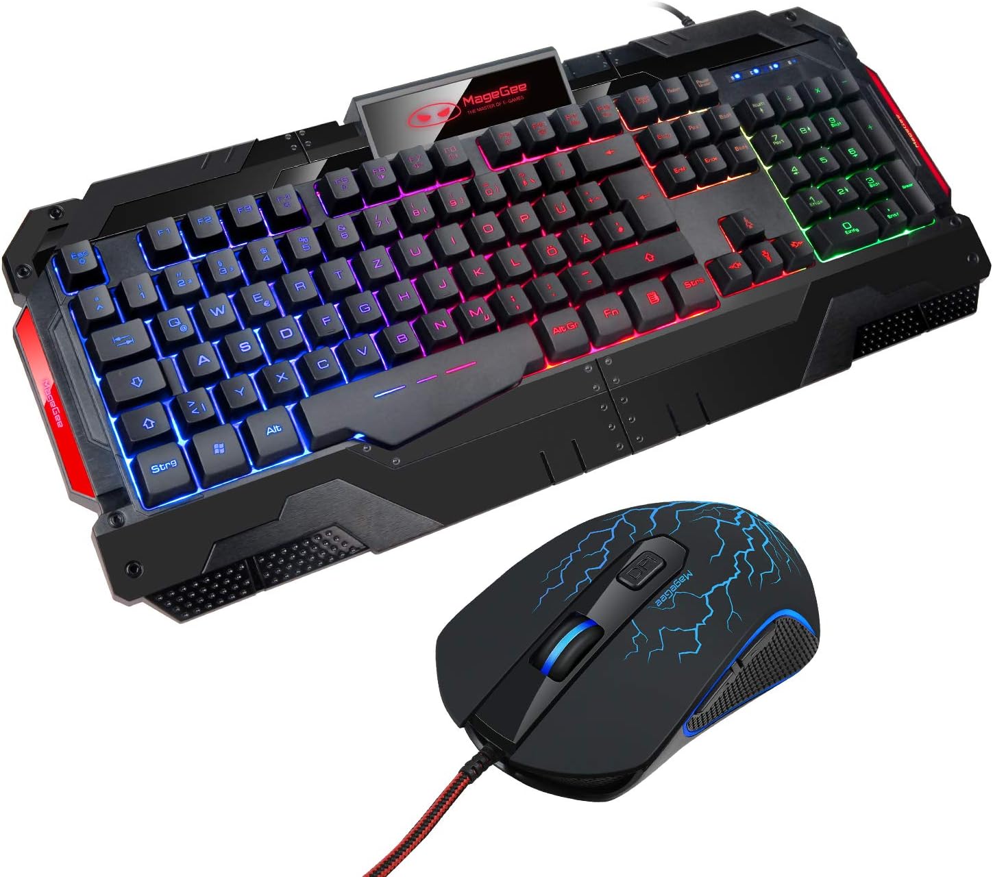 GK806 Gaming Keyboard and Mouse Set Wired Rainbow LED Backlight USB ...