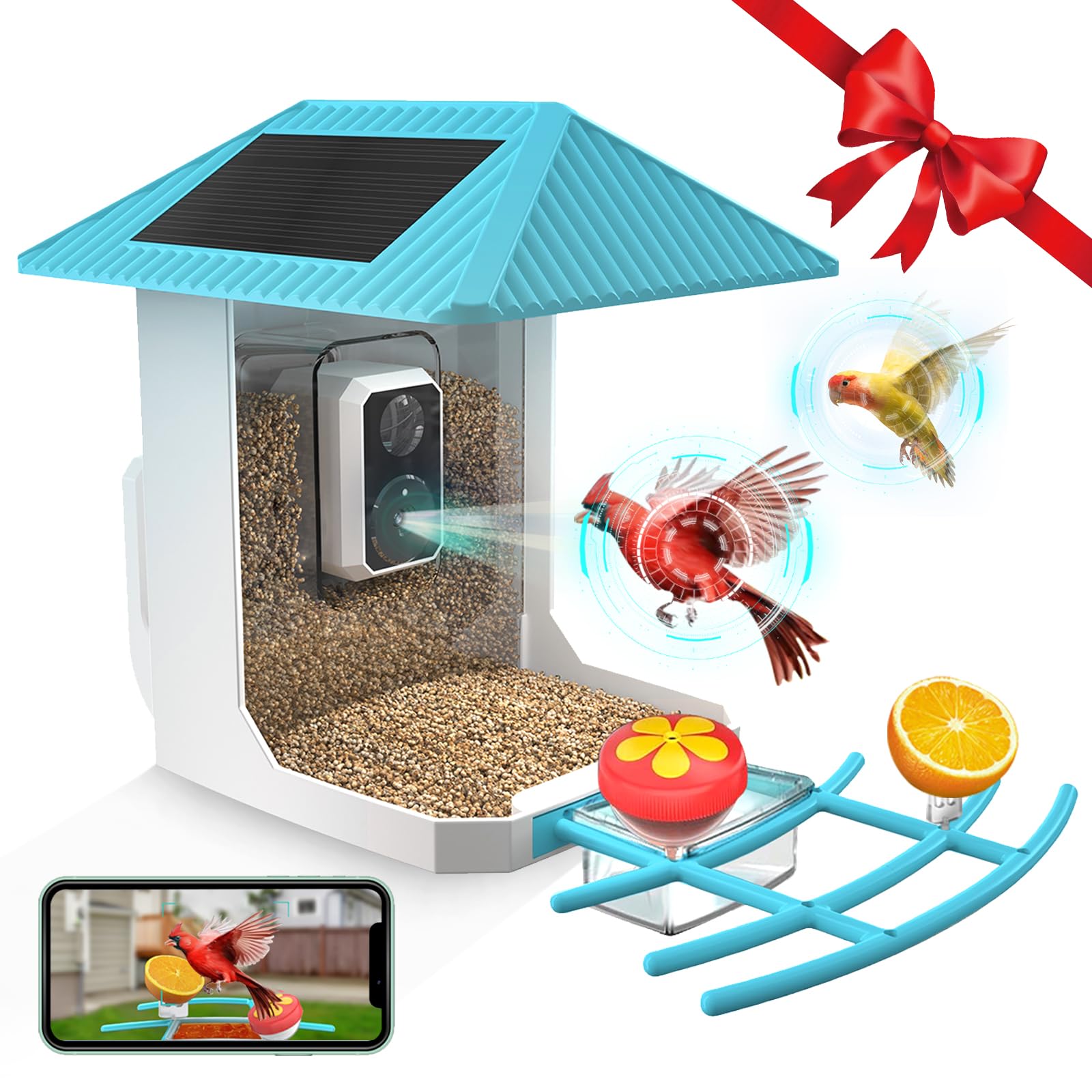 2K Smart Bird Feeder with Camera, 2.5L Ai Smart Bird House for Outdoors ...