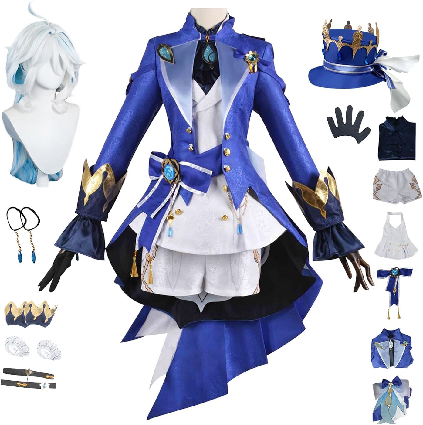 Mua Mr.LQ Genshin Impact Furina Cosplay Costume Complete Set with Wig ...