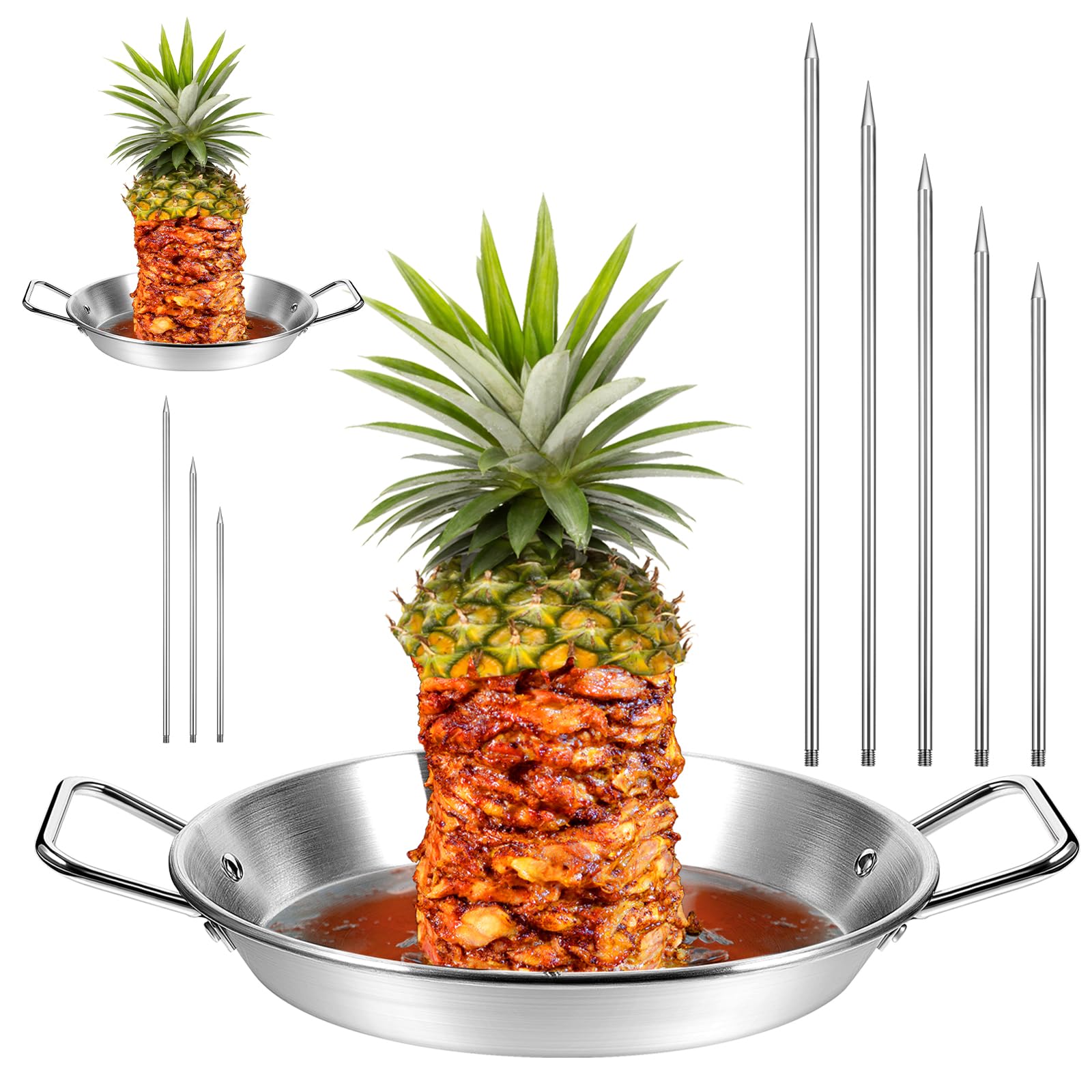 Tessco 1 Set 13 Inch Vertical Skewer Al Pastor Skewer Stainless Steel ...