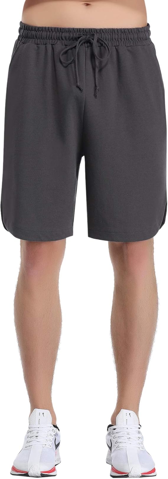 Aibrou Short Homme Coton Shorts de Sport Homme Court avec Poche Cordon ...