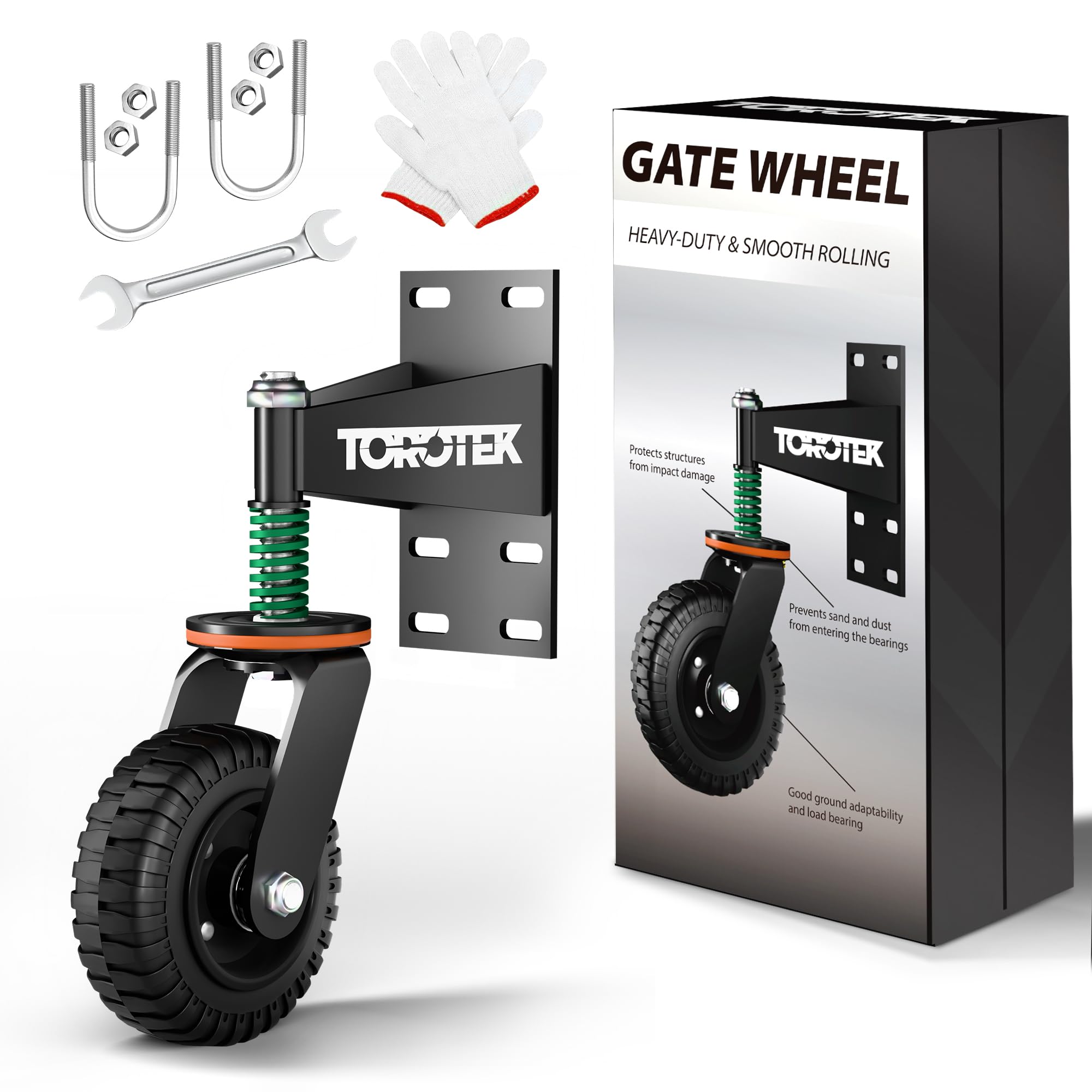 TOROTEK Gate Wheel Fence Gate Wheels for Wooden Gate Metal Tube Gate ...