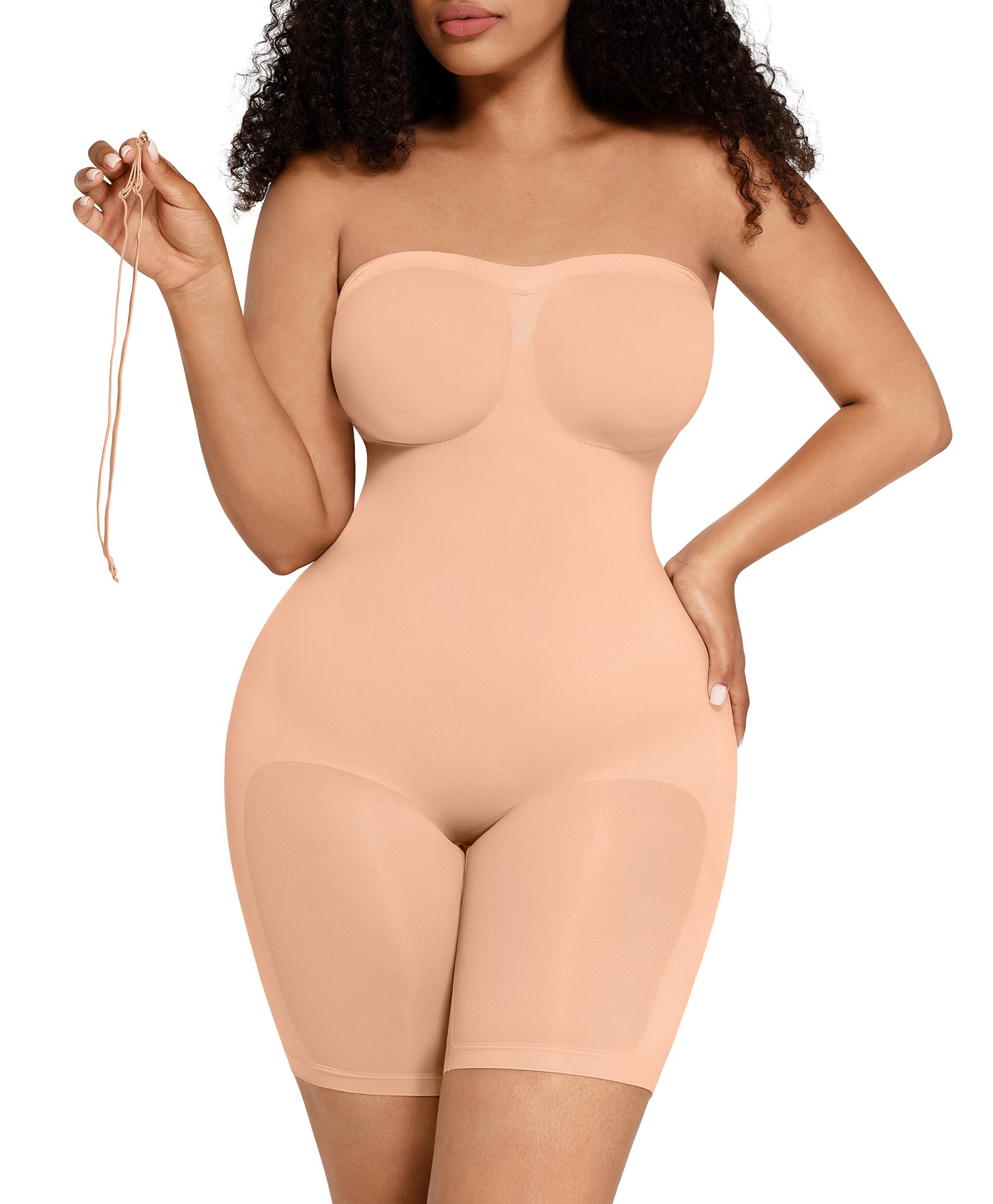 FeelinGirl Strapless Bodysuit Shapewear Shortie for Women Comfotable ...