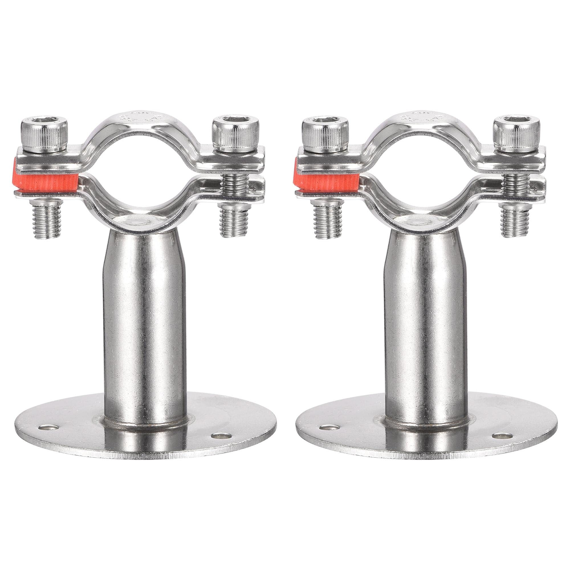 uxcell Wall Mount Ceiling Mount Pipe Support, 304 Stainless Steel ...