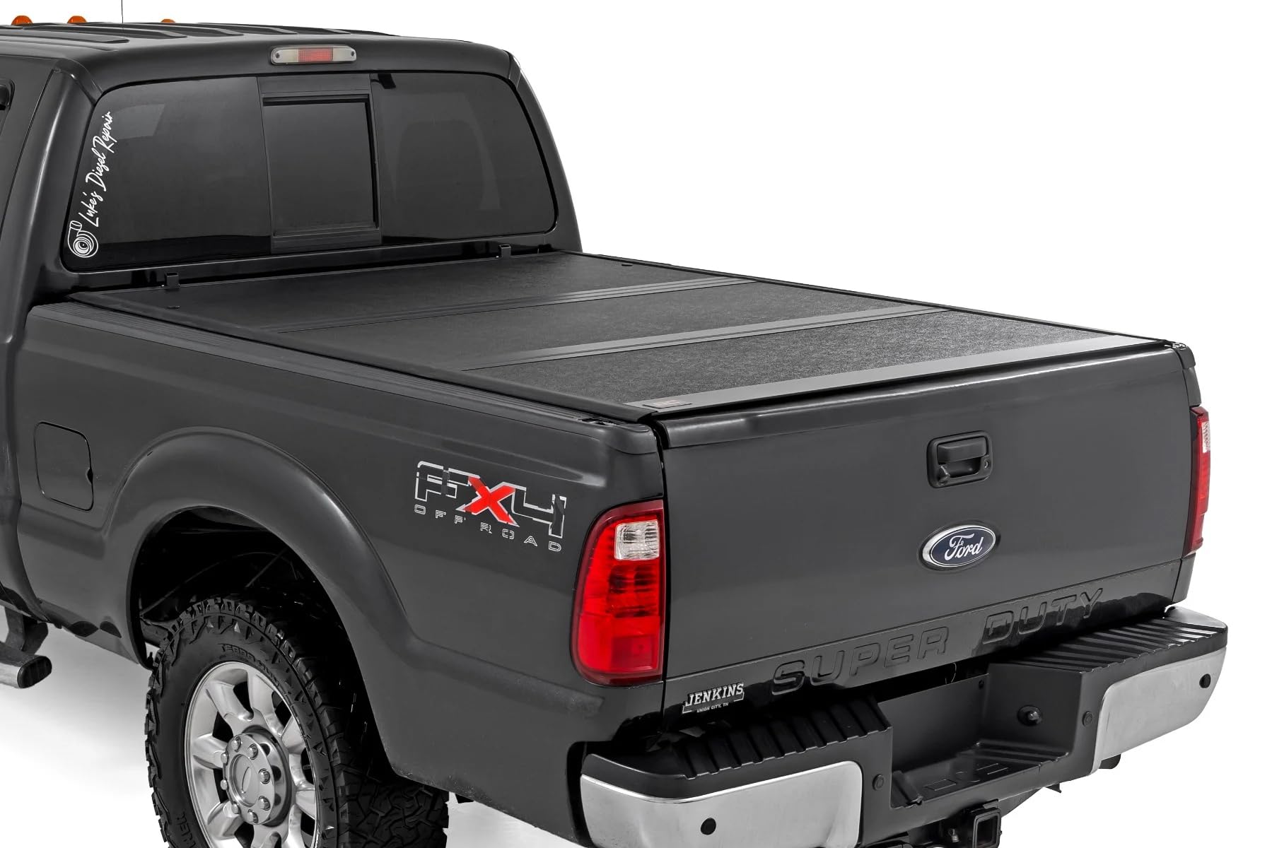 Rough Country Hard Low Profile Tri-Fold Tonneu Bed Cover for Ford F-250 ...