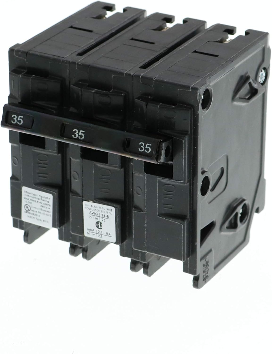 MP335 35-Amp Three Pole Type MP-T Circuit Breaker - Ground Fault ...