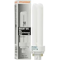 Sylvania (10 Pack) 20672 CF18DD/E/835/ECO 18-Watt 3500K 4-Pin Double Tube Compact Fluorescent ...