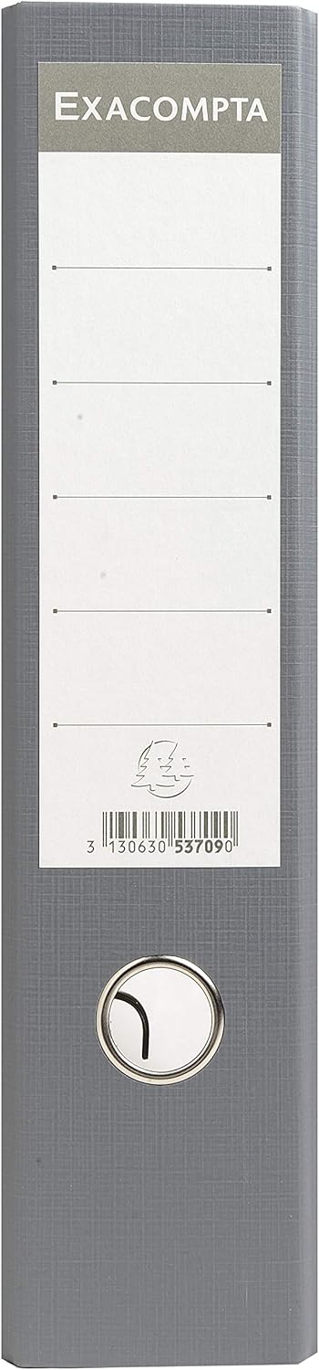 Exacompta Prem’Touch Lever Arch File, A4, 80mm Spine – Grey Spine ...