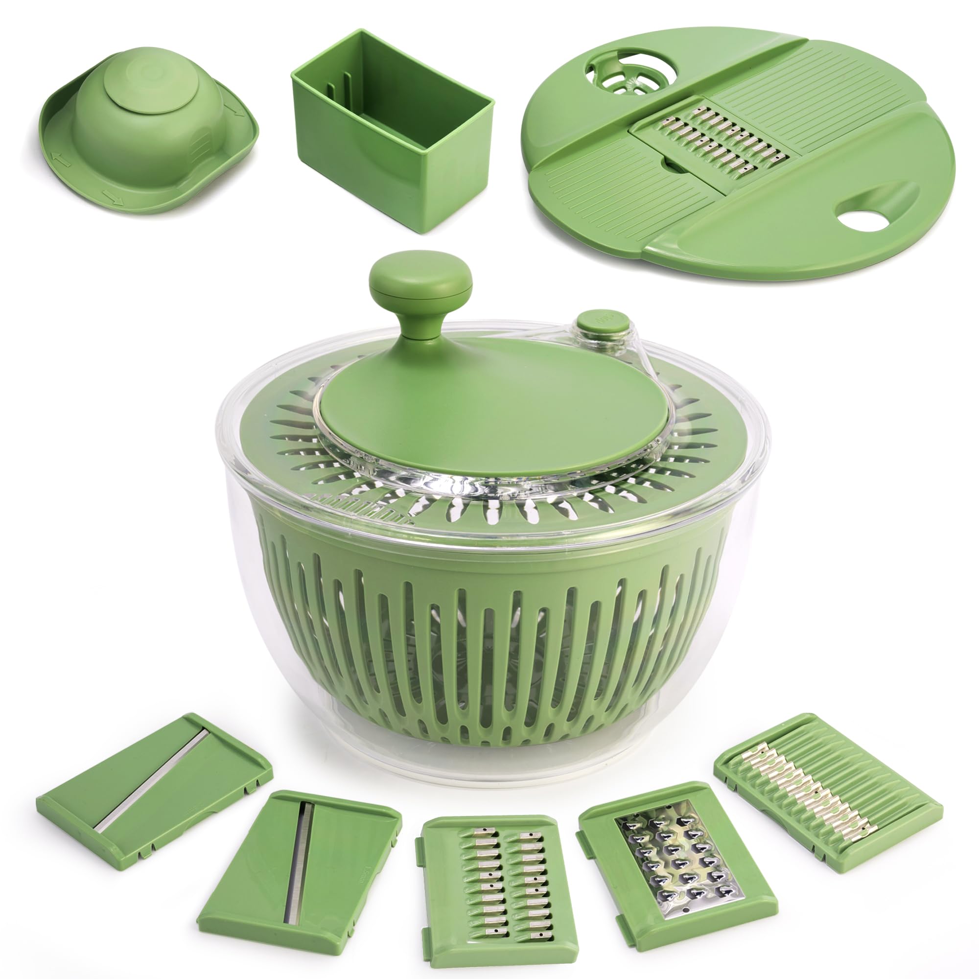 SUSTEAS Salad Spinner Large, Vegetables Wash Bowl, Fruits & Herb ...
