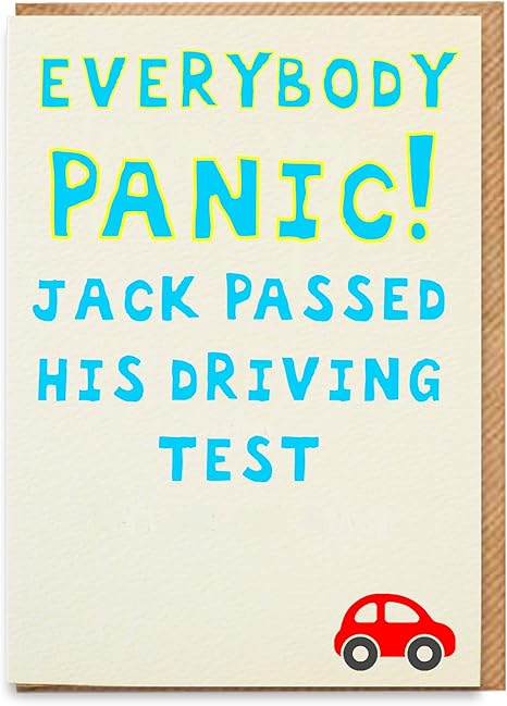 Funny Passed Driving Test Card (Personalised): Amazon.co.uk: Office ...