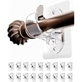 Amazon.com: 18-Pack Adhesive Curtain Rod Brackets, No Hole, No Drilling ...