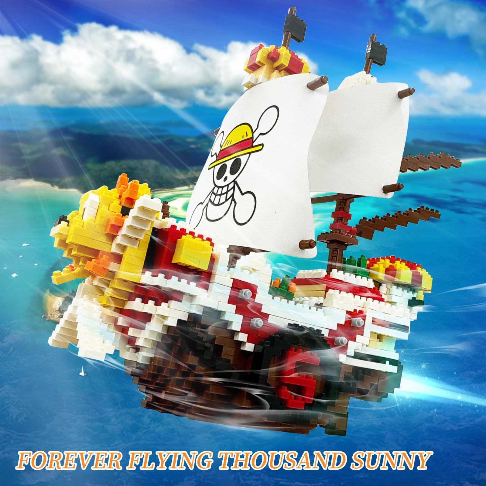 Mua One Piece Anime Thousand Sunny Ship Building Blocks Set, Featuring ...