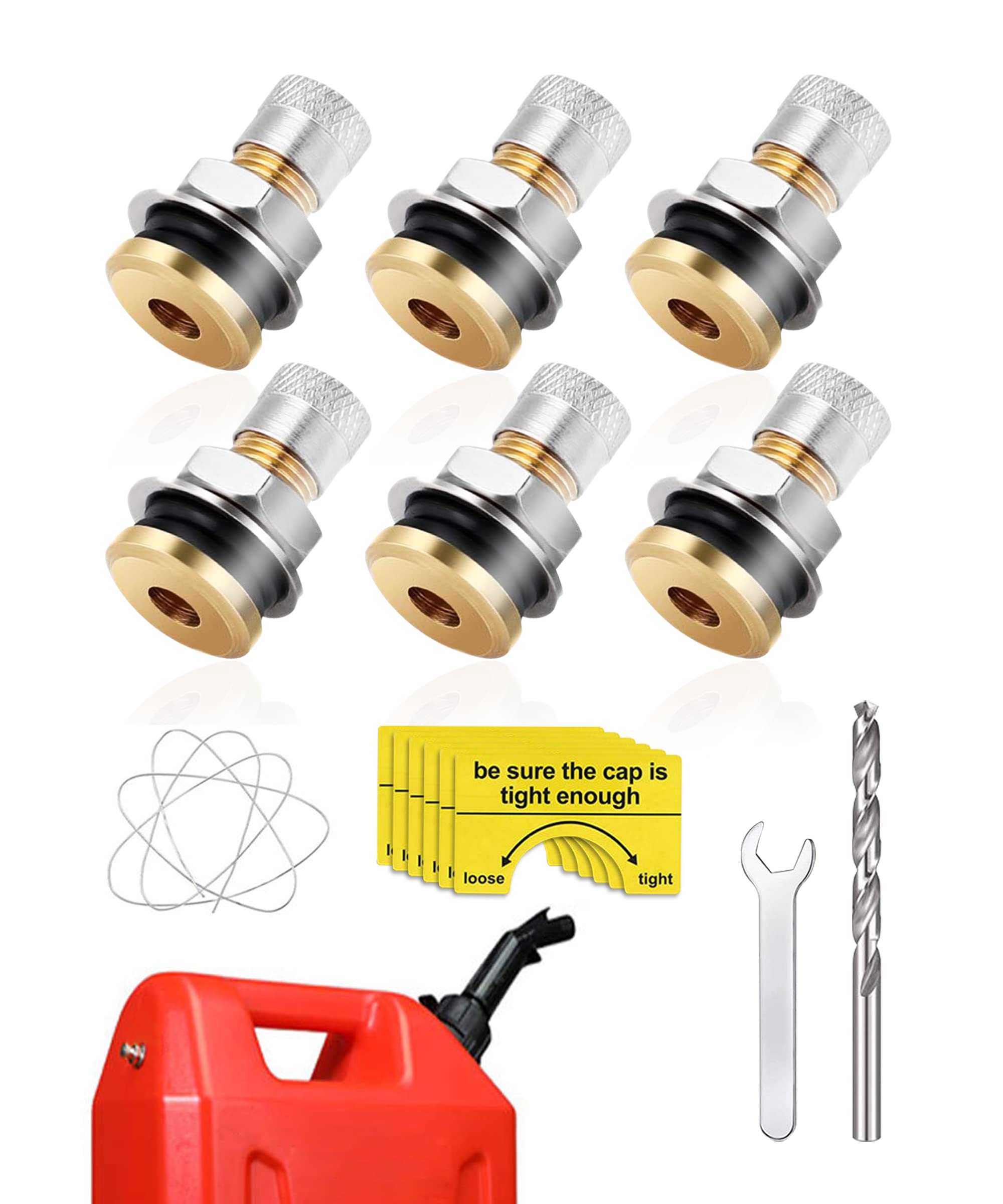 Mua 6 Pack Fuel Gas Tank Vent Caps,Leak-Proof Gas Jug Vent Caps ...