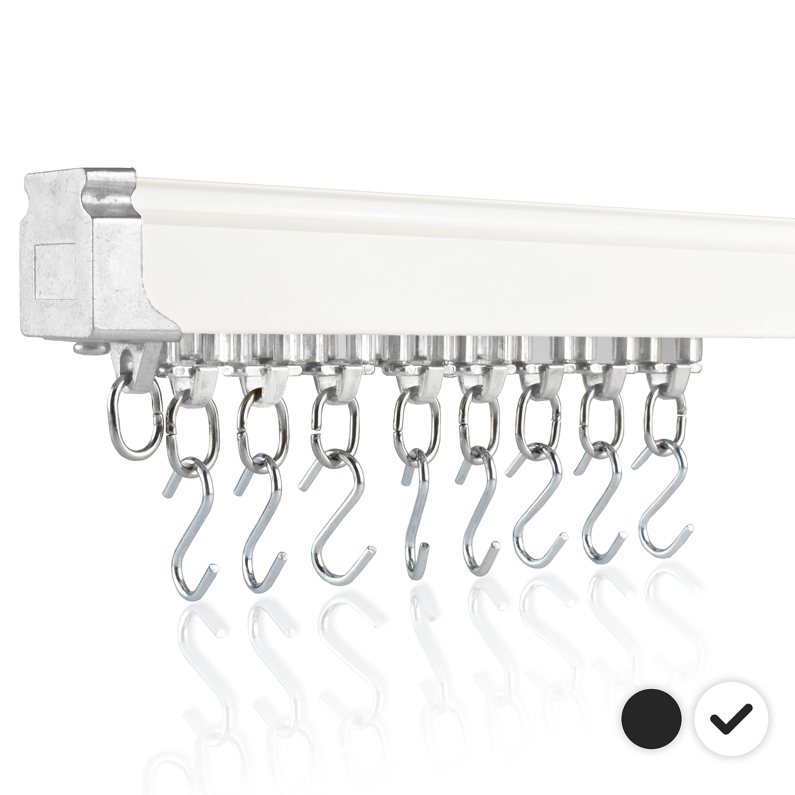 Jos-Haz Ceiling Curtain Track Set - 3ft-13ft / 4 Meter - Ceiling Track ...