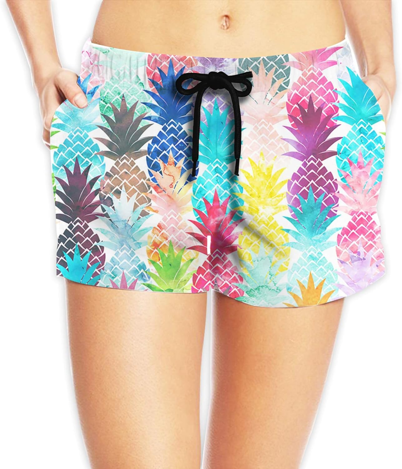 Amazon.com: Board Shorts for Women Hawaiian Tropical Pineapple Swim ...
