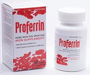Proferrin 11mg Heme Iron 90Tablets: Amazon.ca: Health & Personal Care