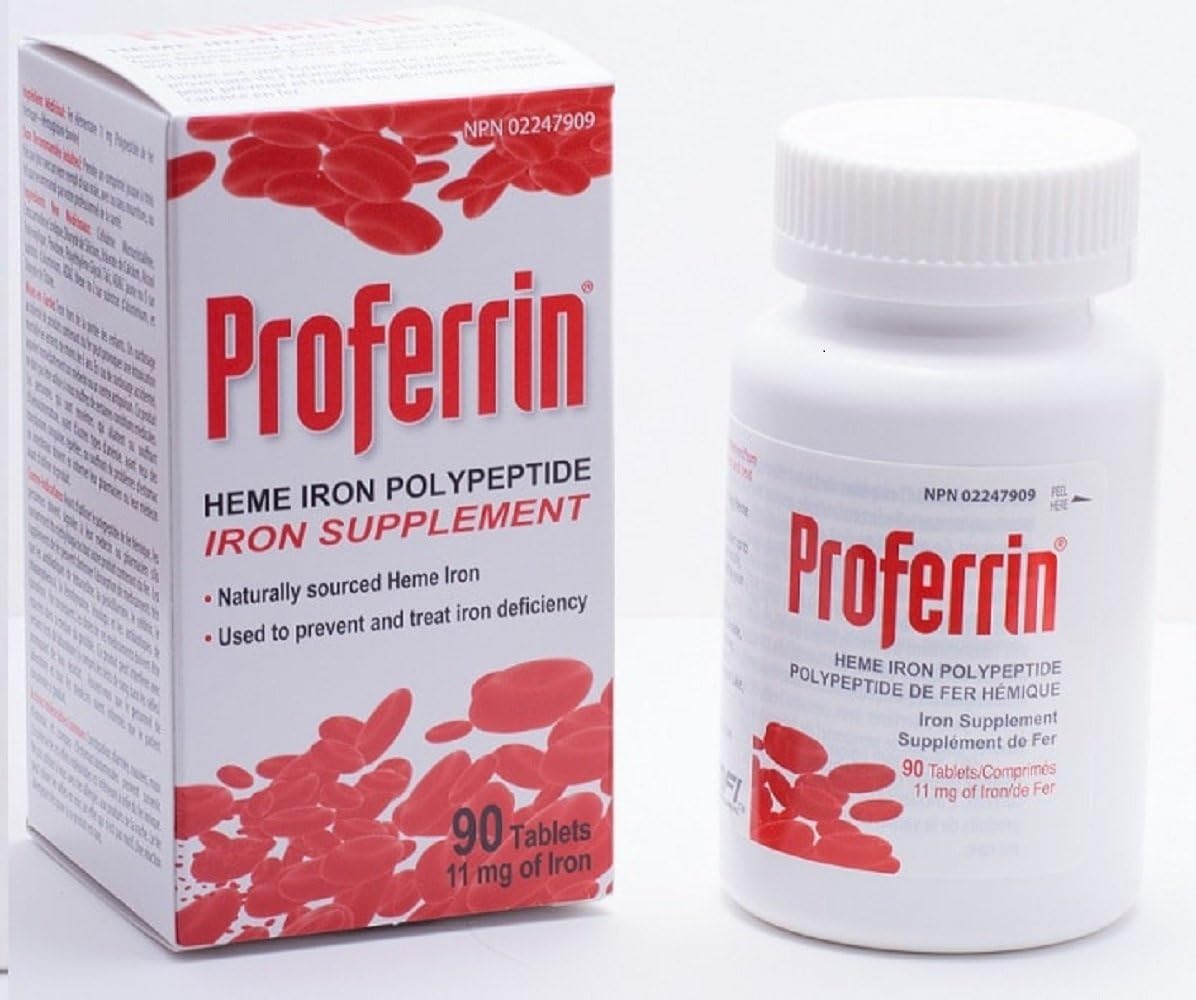Proferrin 11mg Heme Iron 90Tablets: Amazon.ca: Health & Personal Care