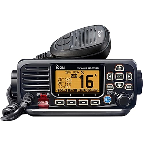 Icom IC-M330G Ultra Compact VHF Marine Transceiver with GPS - Black in ...