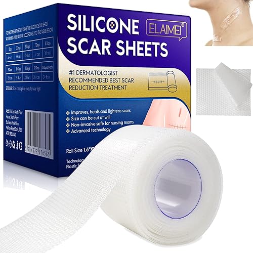 Silicone Scar Sheets (1.6” x 120”), Clear Gel Silicone Scar Tape ...