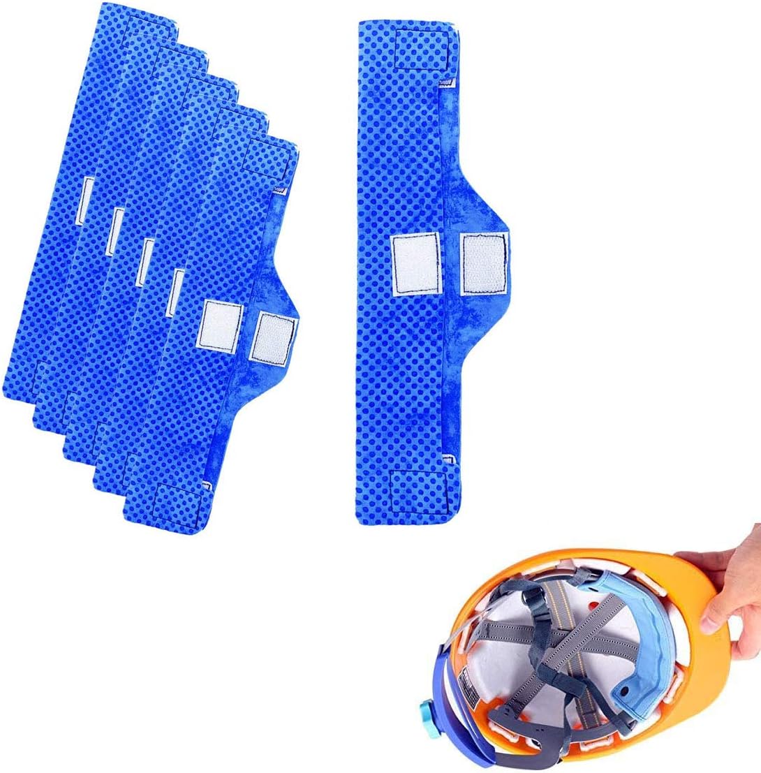 HFBlins 6 PCS Cooling Hard Hat Sweatband - Reusable Snap on Sweat Band ...