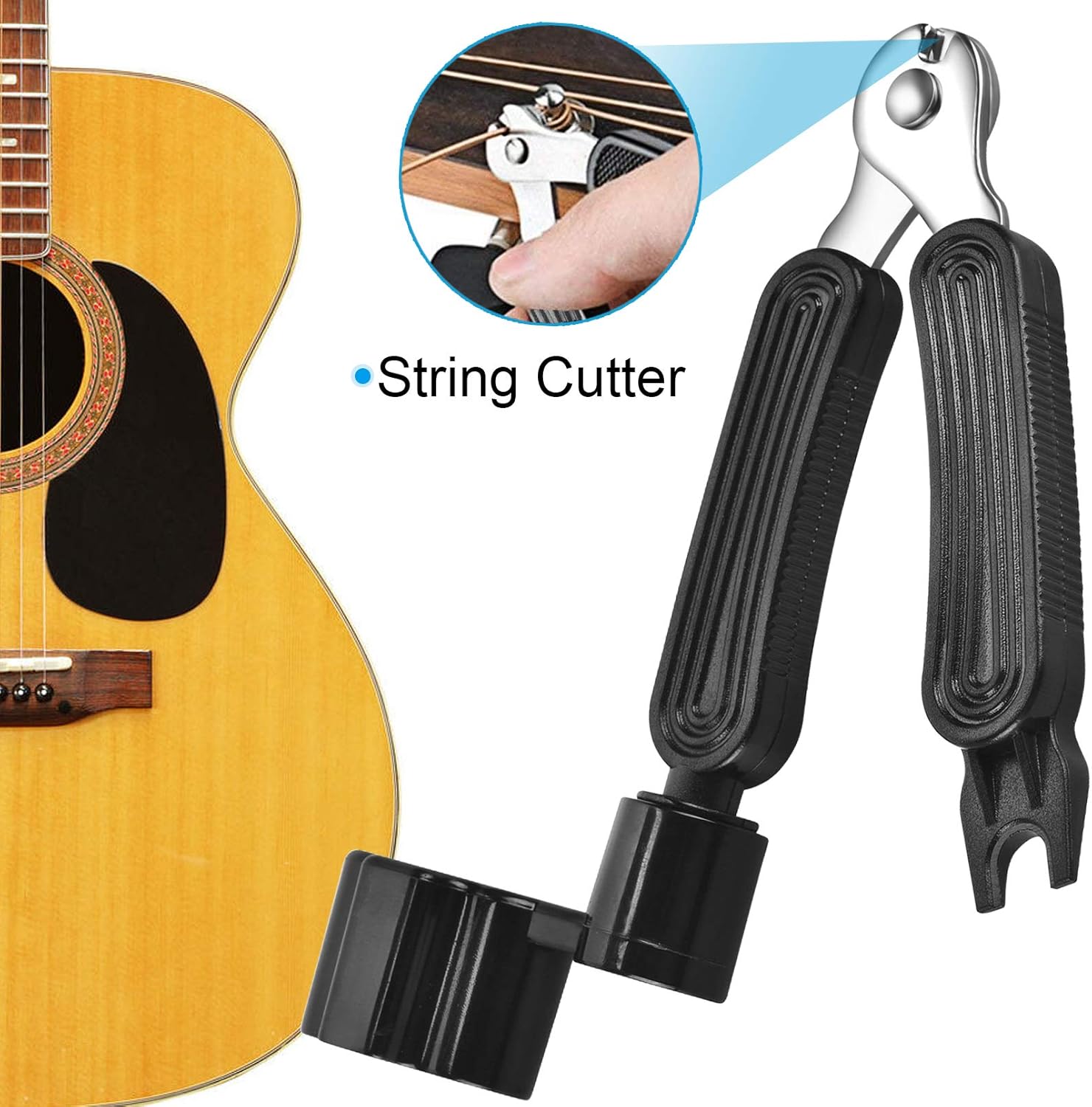 MOREYES Acoustic Guitar Strings and String Winder Cutter bridge Pin ...
