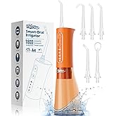 Amazon.com: COSLUS Water Dental Flosser Teeth Pick: 2 Pack 300ml Portable Cordless Oral ...