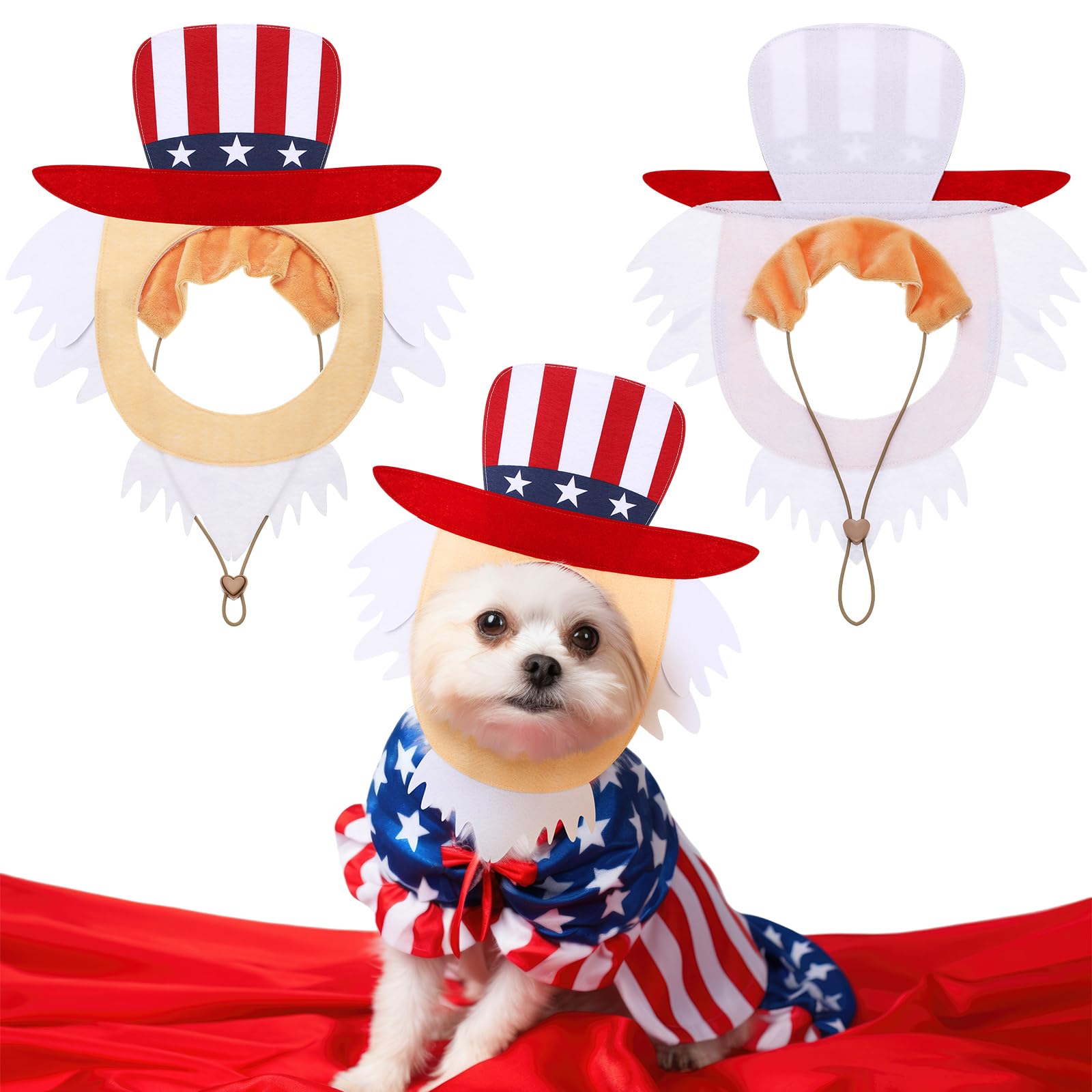 Geyoga 4th of July Dog Outfit Independence Day Dog Costume Pet Top Hat ...