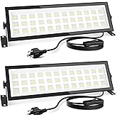 AGranTOP 2 Pack Linkable LED Shop Light (Built-in Outlet) - 100W ...