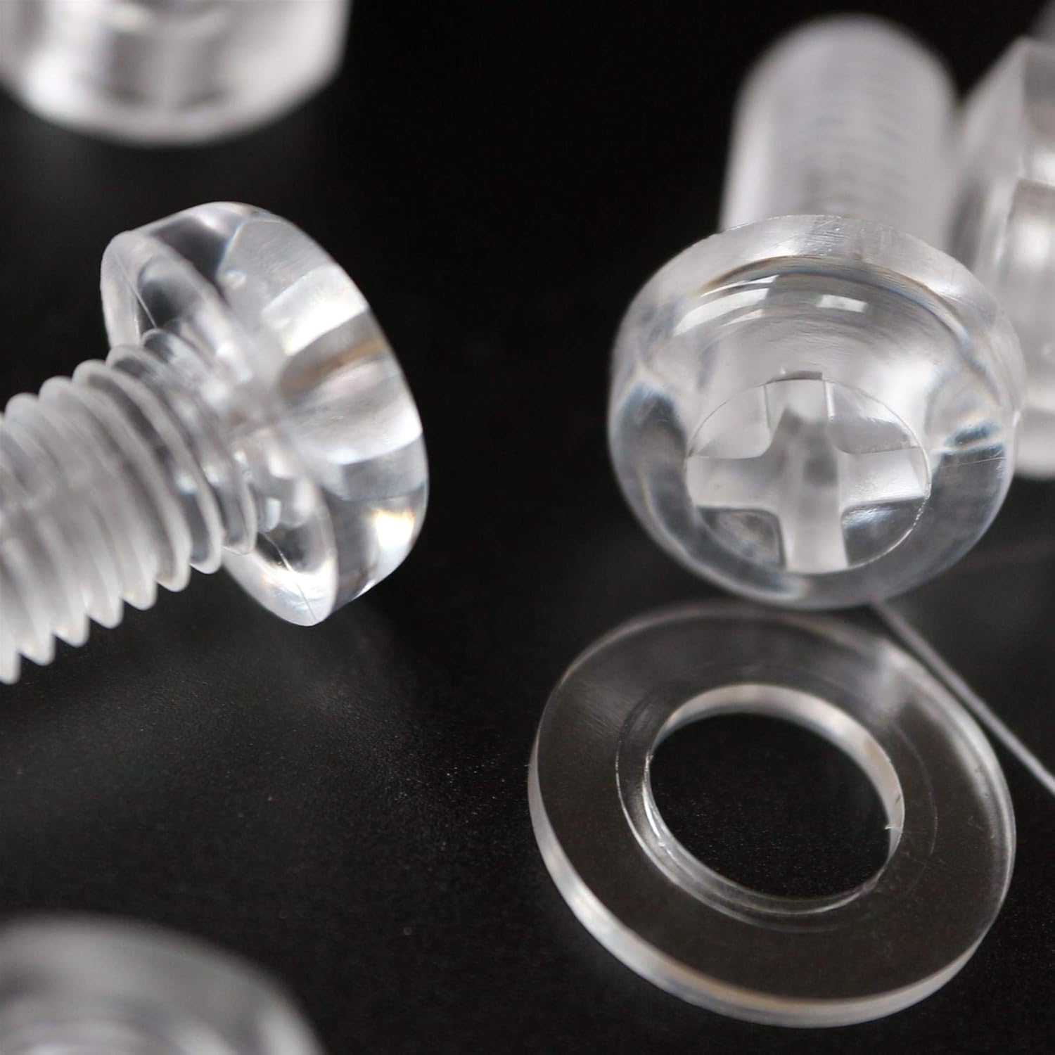 Pack of 30 Transparent Clear Plastic Acrylic M8 x 20mm Nuts & Bolts ...