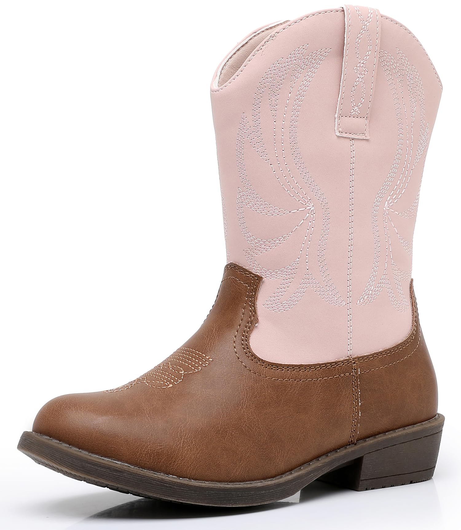 Size 4* Apakowa Girls Cowboy Boots Side Zipper Cowgirl Boots ...