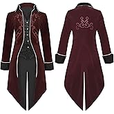 Amazon.com: WISHU Mens Gothic Medieval Tailcoat Jacket, Steampunk ...