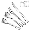 Amazon.com | Silverware Set,Stainless Steel Dinner Knives Dinner Spoon ...