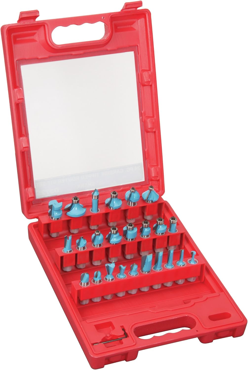 Steelex D3725 Carbide Tipped Router Bit Set, 1/2-Inch, 24-Piece - Trim ...