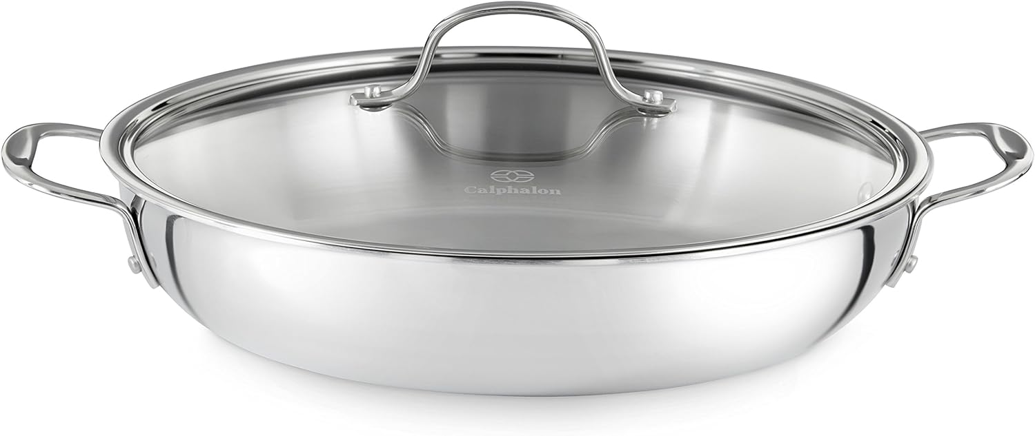 Calphalon Tri-Ply Stainless Steel Cookware, Everyday Pan, 12-inch ...