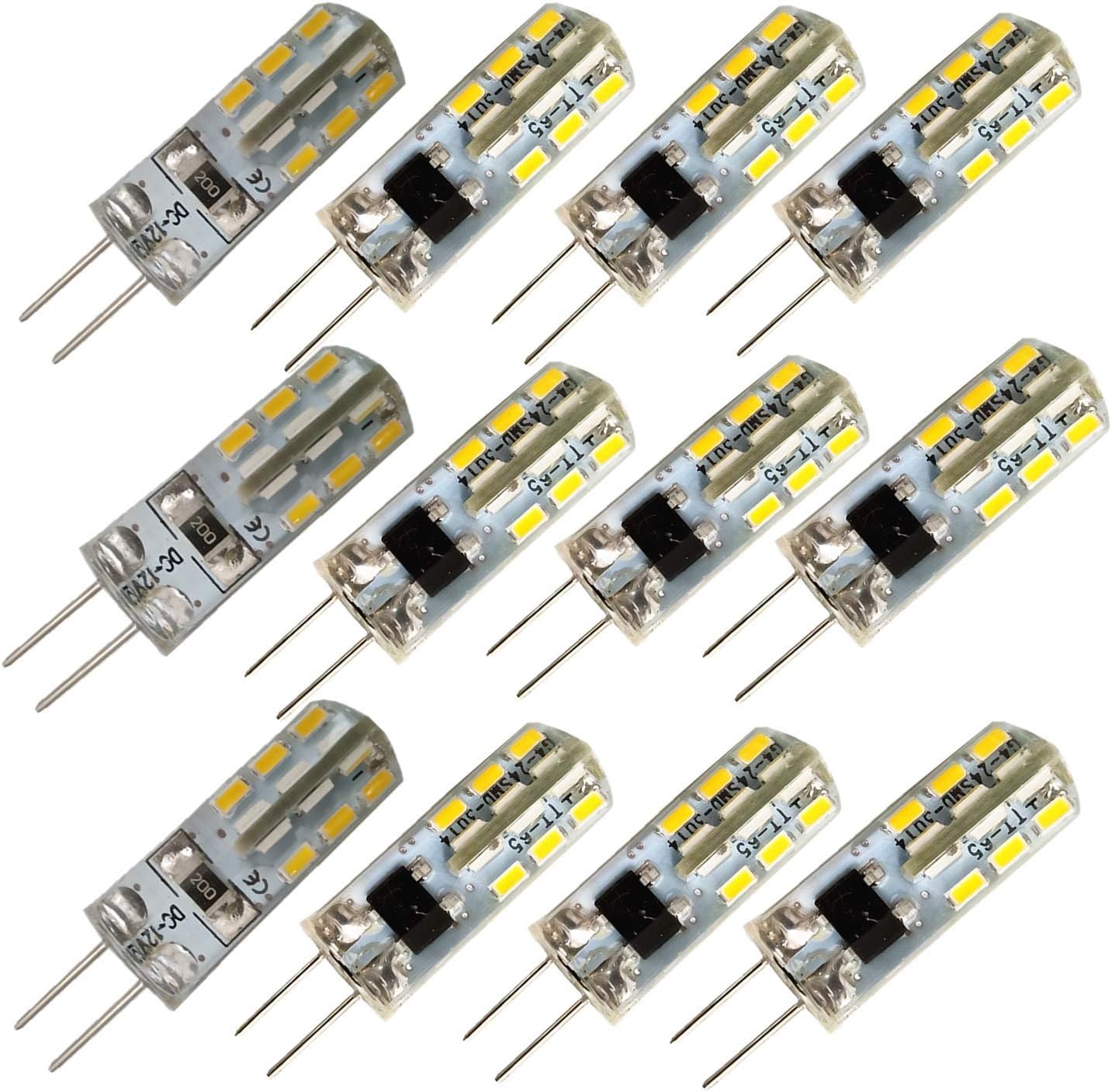 Pack of 12 LED Light Bulb, G4, 12V DC, 1.3W, 100lm (8-10W Traditional ...