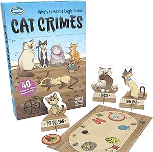 Amazon.com: ThinkFun Cat Crimes Brain Game and Brainteaser for Boys and ...