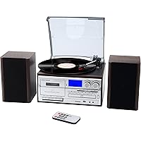 Amazon.com: MUSITREND 10 in 1 Record Player with External Speakers,3 ...