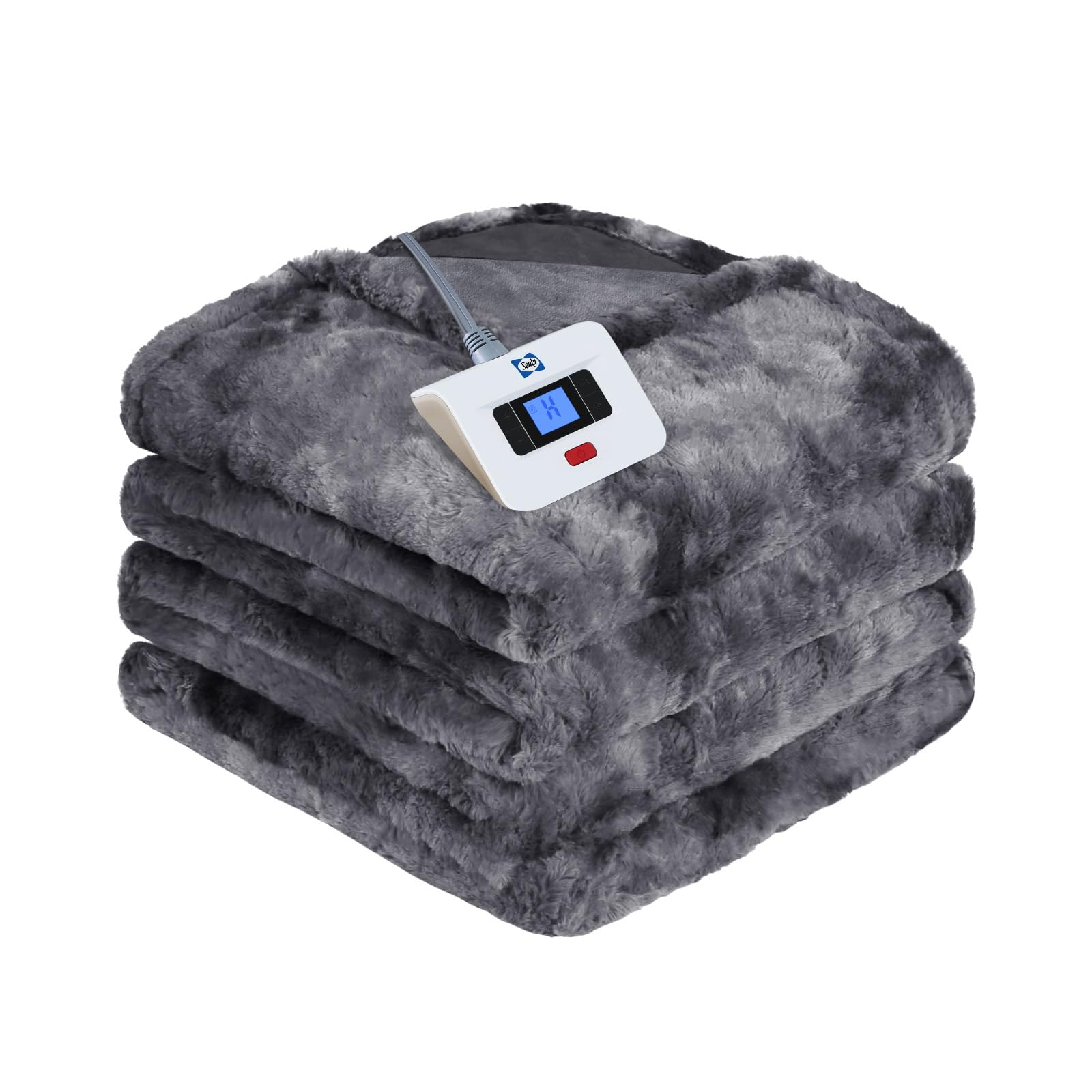 Sealy Electric Blanket Full Size, Heated Blanket Faux Fur & Flannel ...