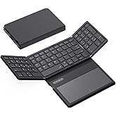 Amazon.com: ZenRich Foldable Bluetooth Keyboard, Full Size Wireless Tri-Folding Portable ...