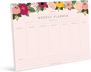 Amazon.com : Bliss Collections Weekly Planner, Pink Floral, Undated ...