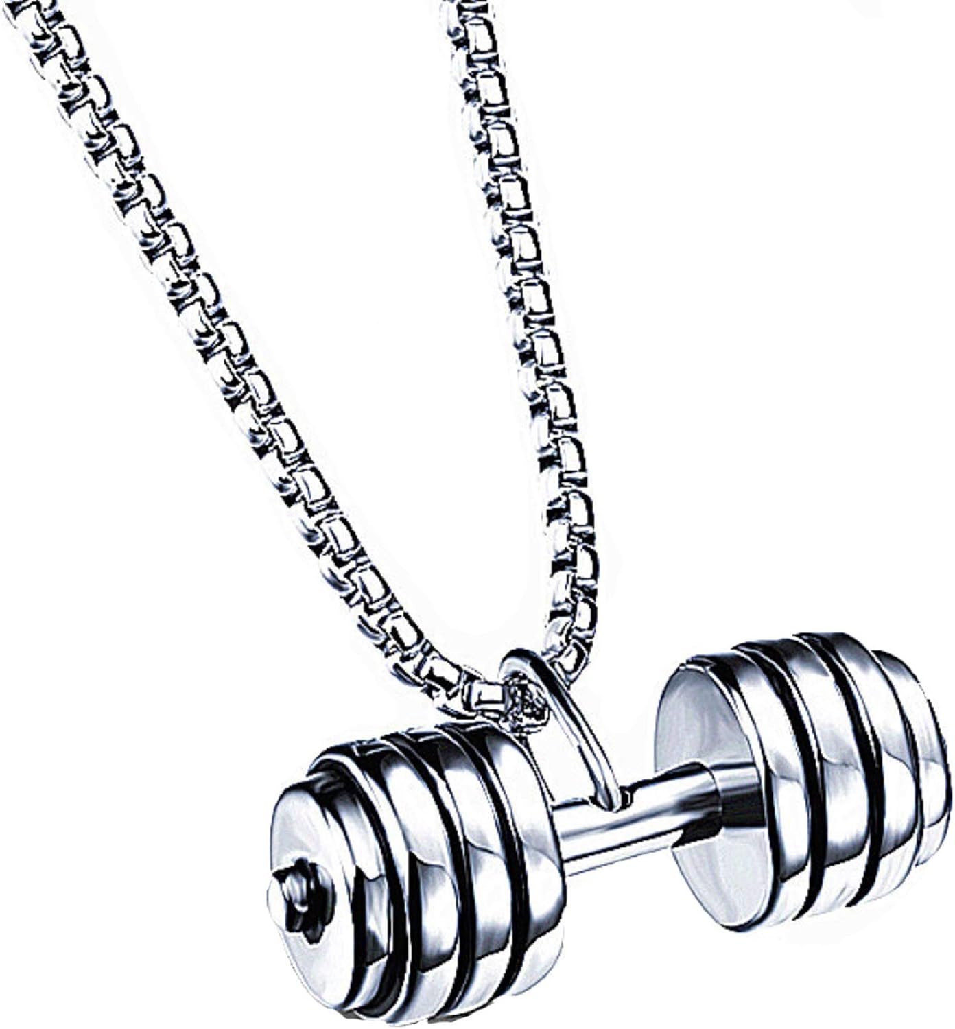 Barbell Pendant Necklace Dumbbell Chain Necklace Fitness Gym Weight ...