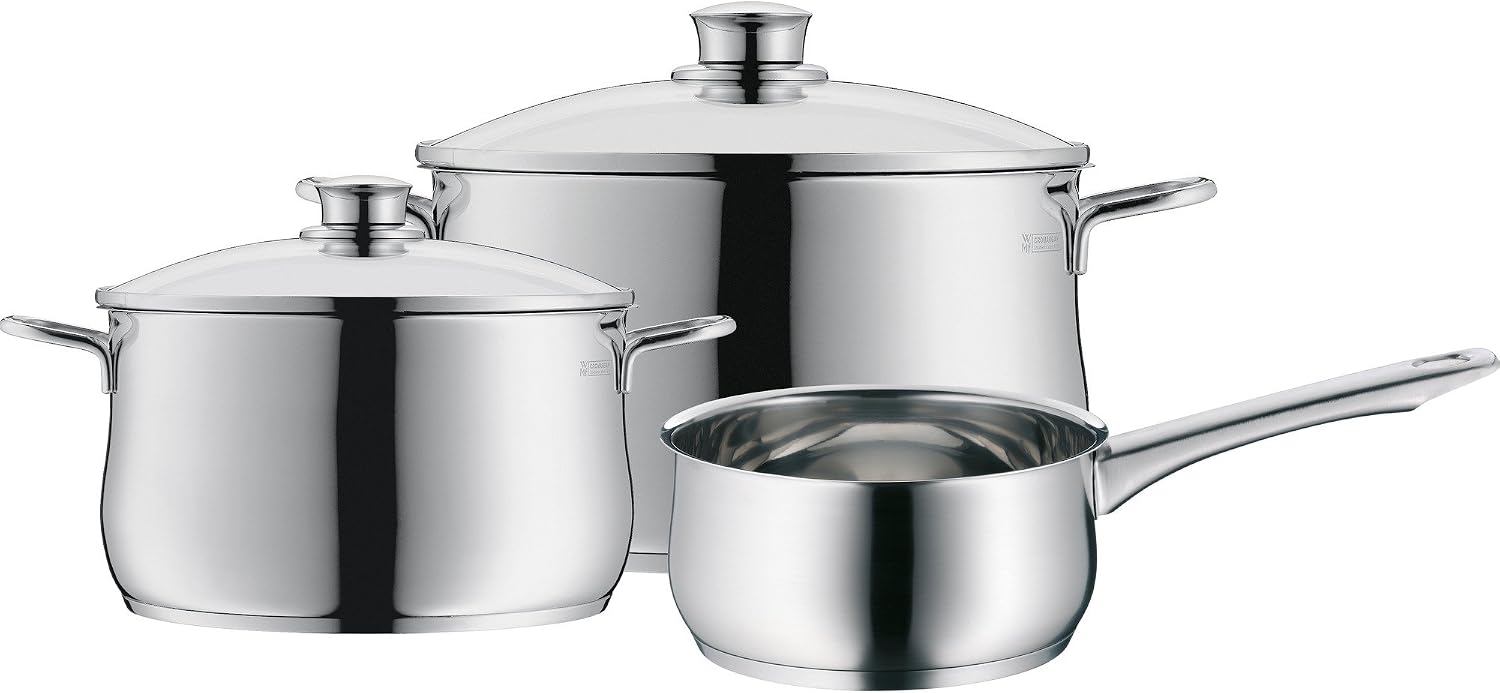WMF Diadem Plus Topfset 3-teilig, Cromargan Edelstahl poliert, Töpfe ...