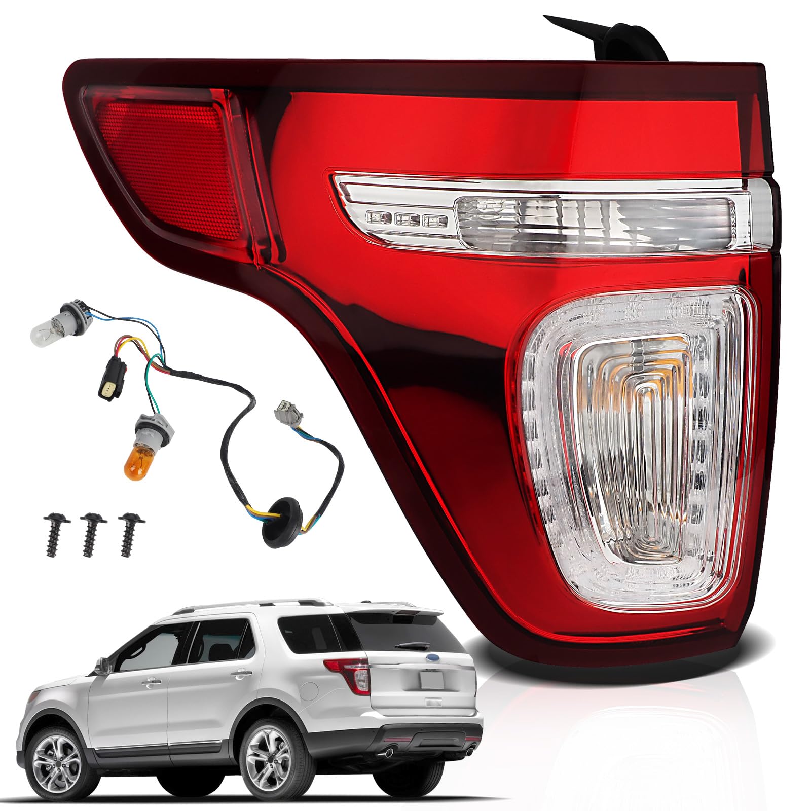 Tail Lights Compatible with 2011 2012 2013 2014 2015 Ford Explorer Rear ...