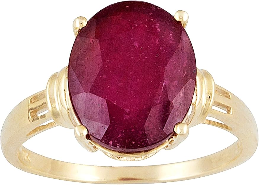 Amazon.com: Mahaleo Ruby 10k Yellow Gold Ring: Jewelry