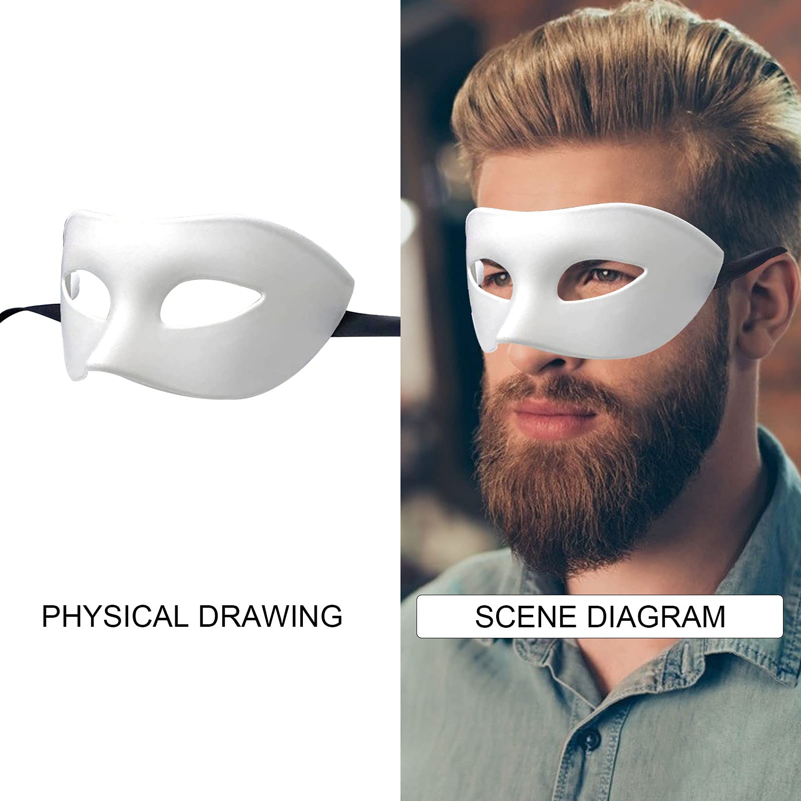LECMACY Masquerade Ball Mask For Men Women, Venetian Rome Half Face ...