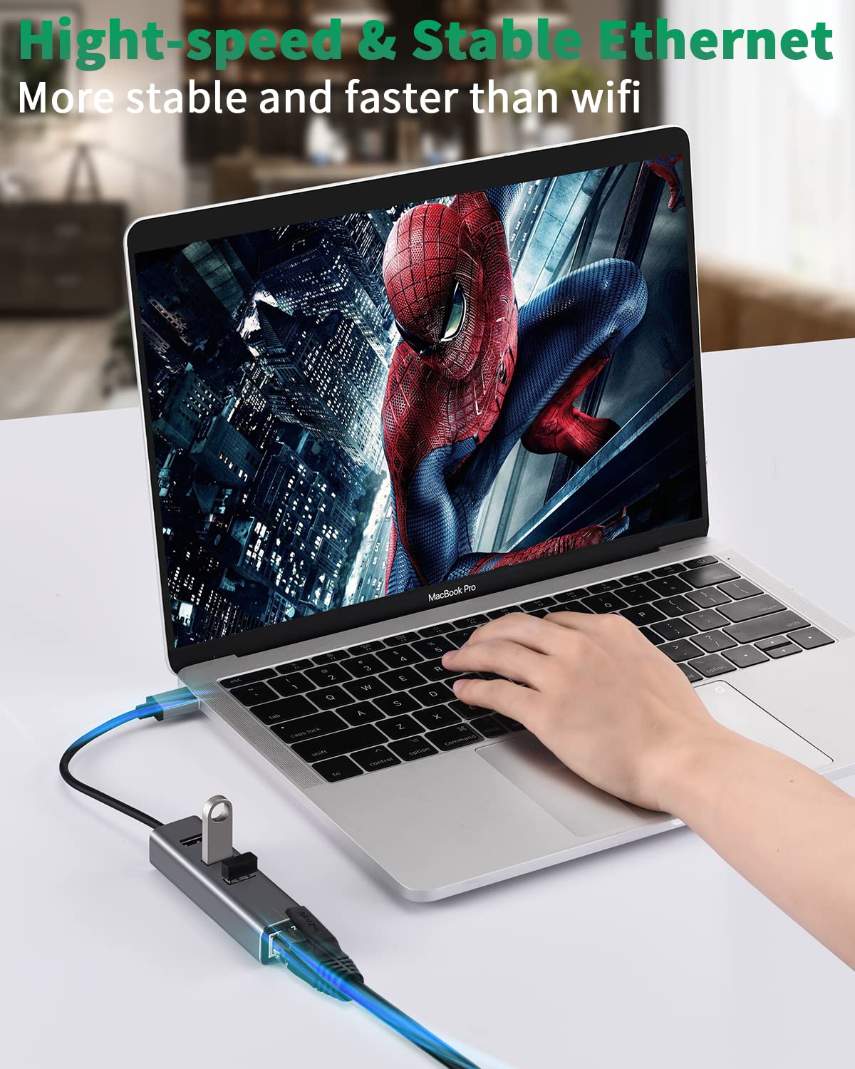 Mua USB 3.0 to Ethernet Adapter 4 in 1 Multiport Hub with Gigabit ...