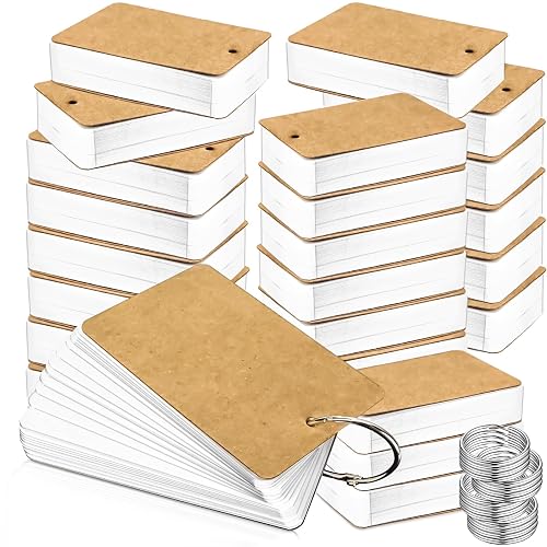 MotBach 1000 Pcs Flash Cards 2x3 Inch Index Cards with Ring Lined Note ...