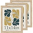 Amazon.com - TENIBYC 11x14 Oak Picture Frame 3 Pack with HD Glass ...