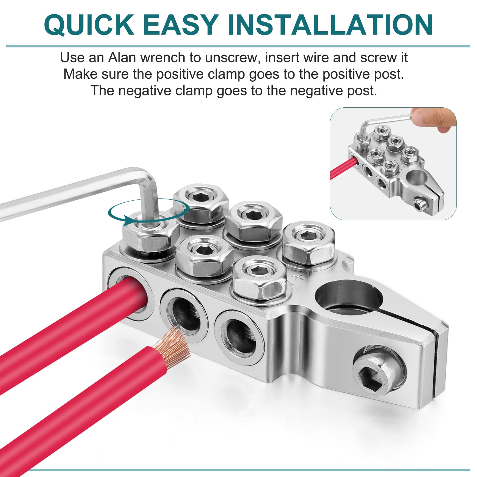 Mua Battery Terminal Connectors, 12-Way Battery Terminal Clamps ...