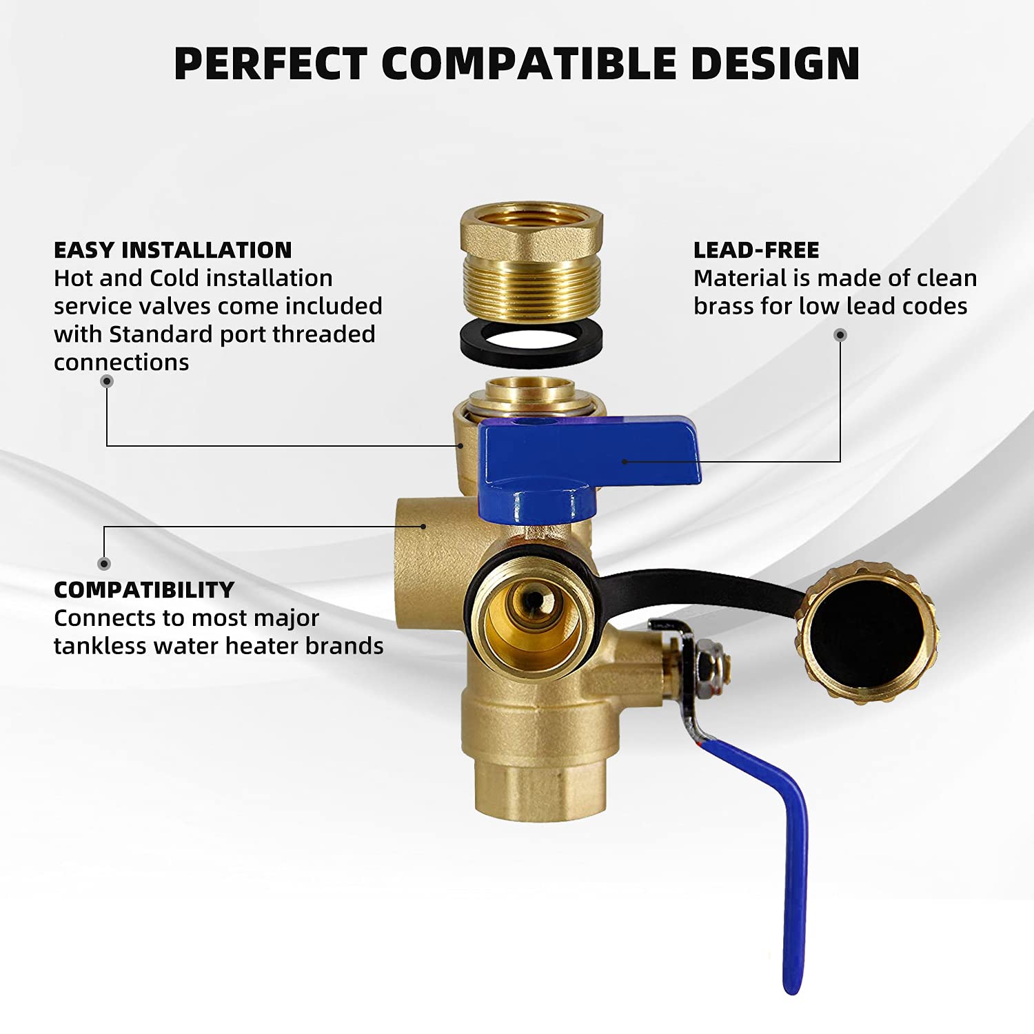 Mua VAV 3/4-Inch IPS Isolator Tankless Water Heater Service Valve Kit ...